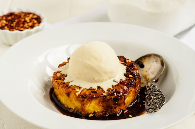 Caramelized Spiced Pineapple With Vanilla Ice Cream - Cockles n' mussels